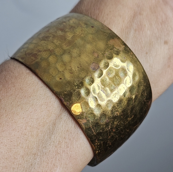 Vintage | Jewelry | Brass Hammer Cuff Bracelet Made In India Euc | Poshmark